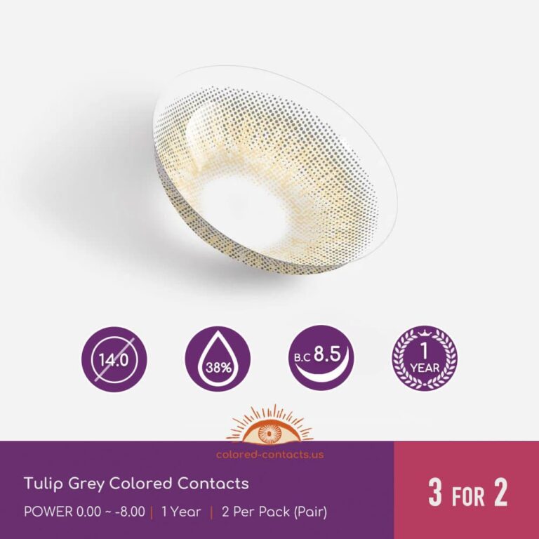 Tulip Grey Colored Contacts - CCUS Eyewear | Premium Colored Contacts