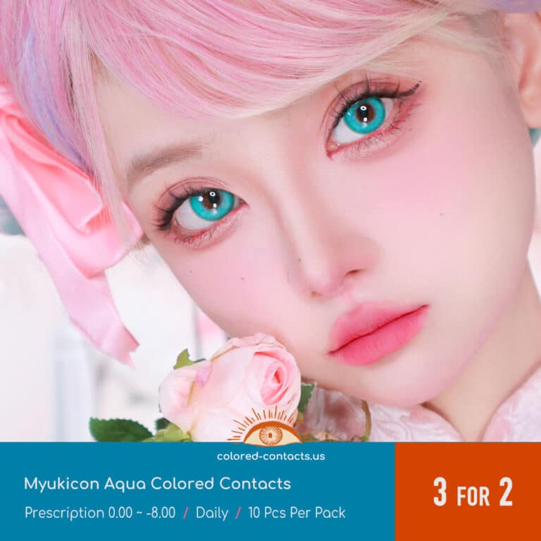 Myukicon Aqua Colored Contacts - 10Pcs - CCUS | Premium Colored Contacts