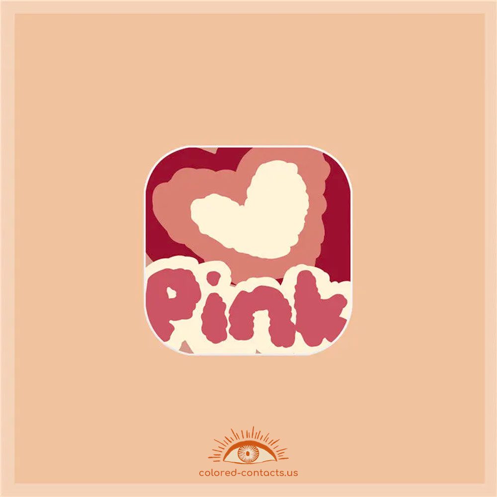 Pink Heart Contact Lenses Case - Colored Contacts