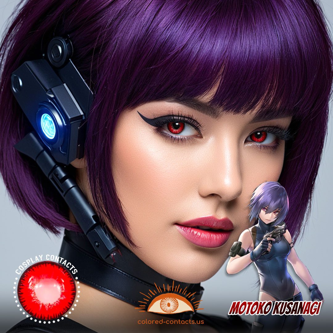 Ghost In The Shell: Motoko Kusanagi Cosplay Red Contact Lenses - Colored Contacts