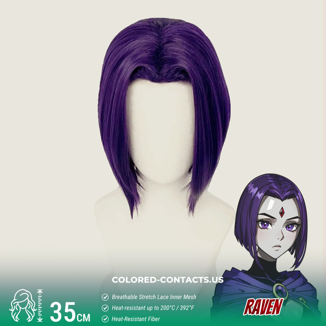 Raven Cosplay Wig - Teen Titans - Colored Contacts