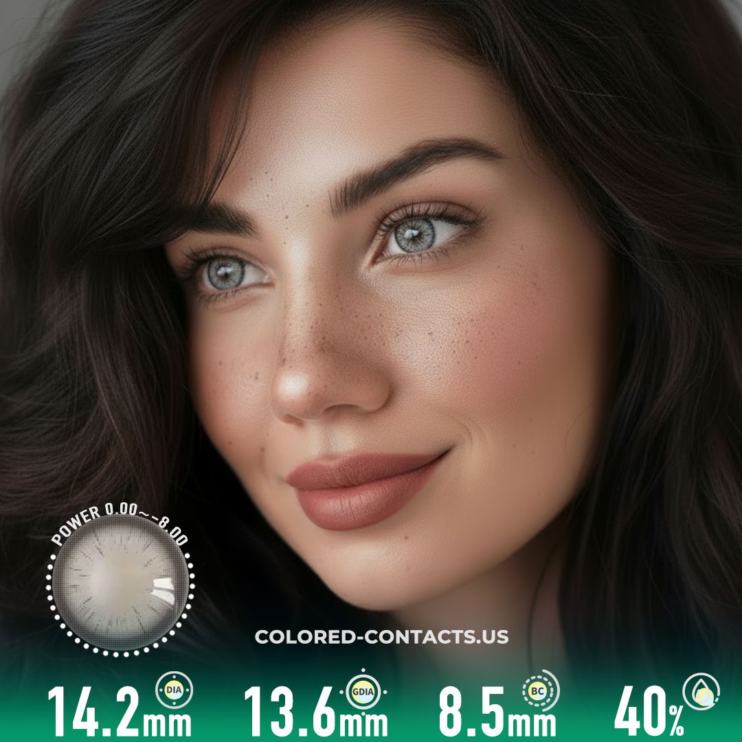 Luxurious Ash Brown Circle Contact Lenses - CCUS | Premium Colored Contacts