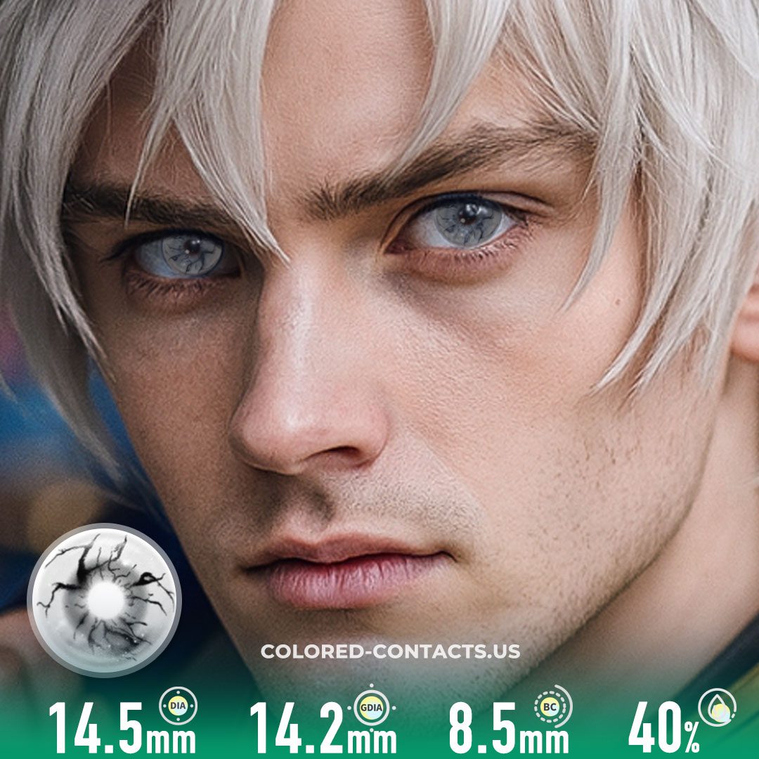 Genetic Invasion White Crazy Lenses | 4-Lens Pack - Colored Contacts